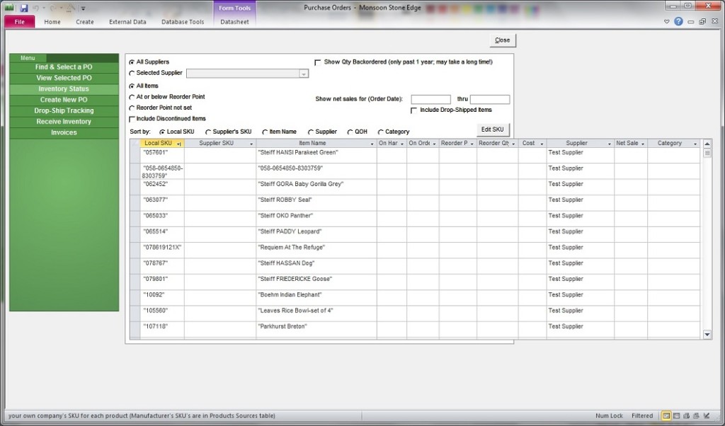 Expanded Purchase Order Screen | Barney Stone Software